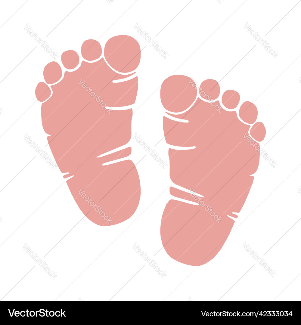 Baby foot prints icon Royalty Free Vector Image