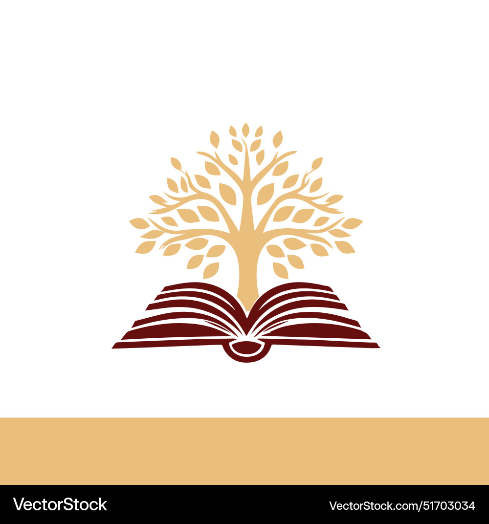 Book tree logo Royalty Free Vector Image - VectorStock