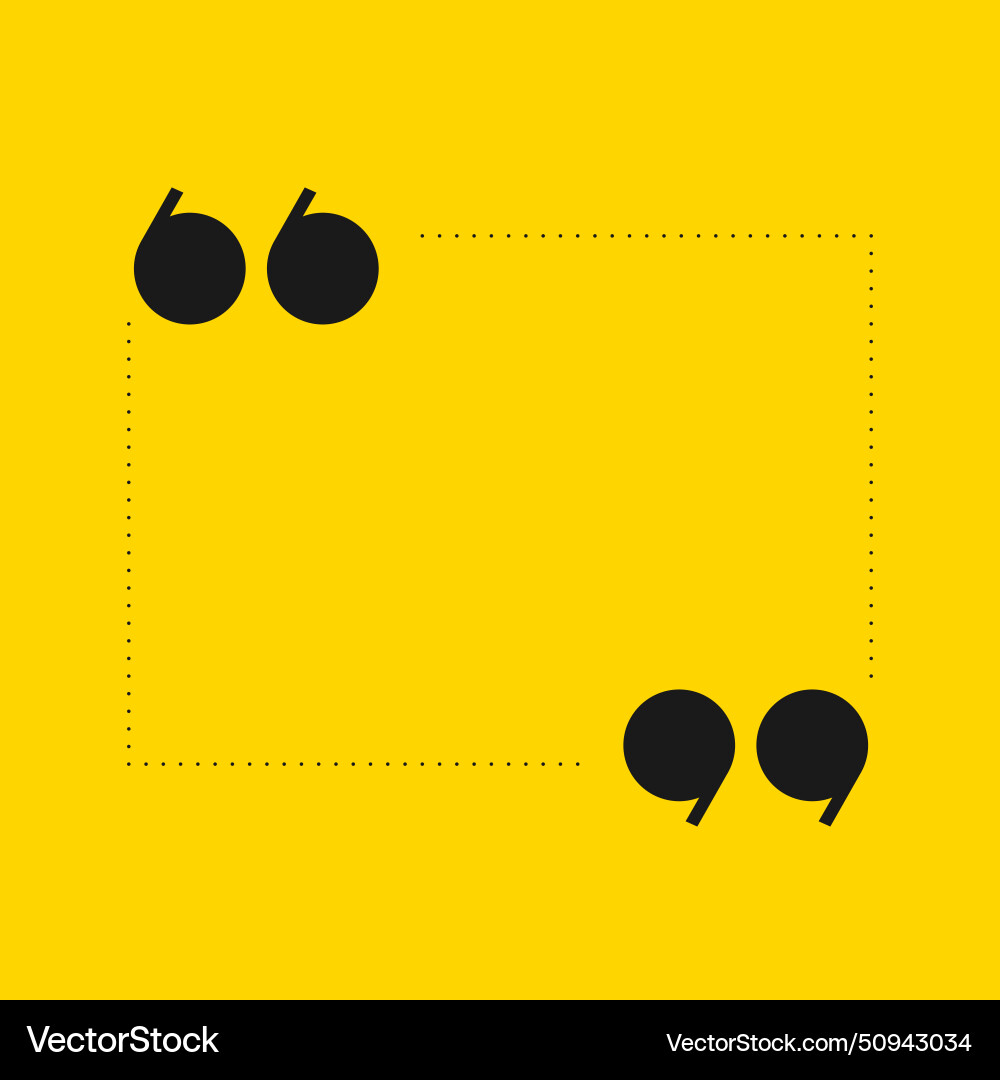 Double inverted comma yellow background with Vector Image
