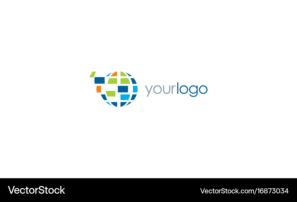 Globe technology logo Royalty Free Vector Image