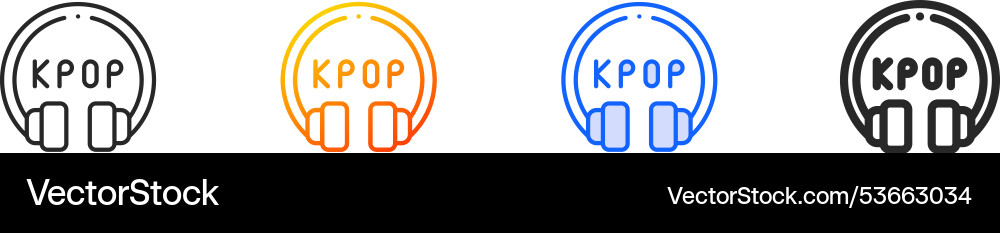 Kpop iconthin linear gradient blue stroke Vector Image