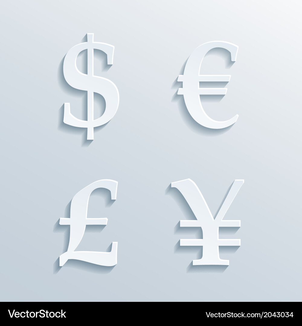 Money signs Royalty Free Vector Image - VectorStock