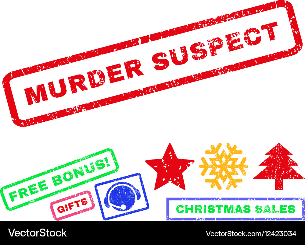 Murder suspect rubber stamp Royalty Free Vector Image