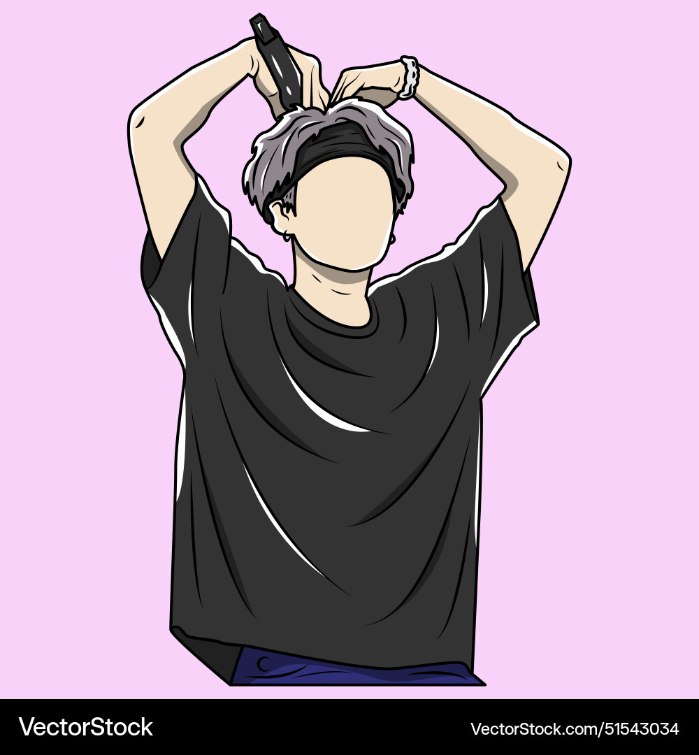 Of korean pop idols with love Royalty Free Vector Image