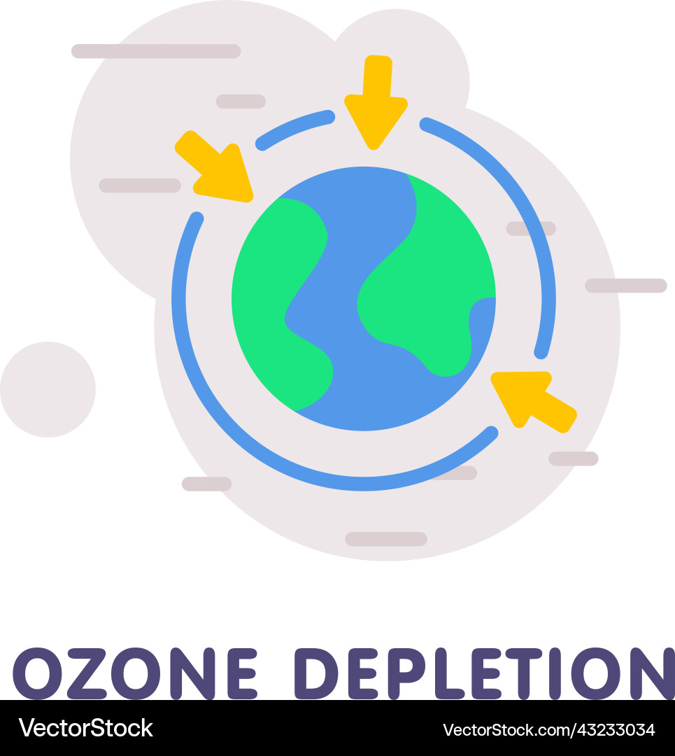 Ozone depletion with earth globe and arrows Vector Image