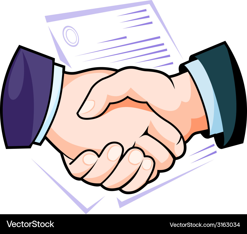 Partnership handshake Royalty Free Vector Image