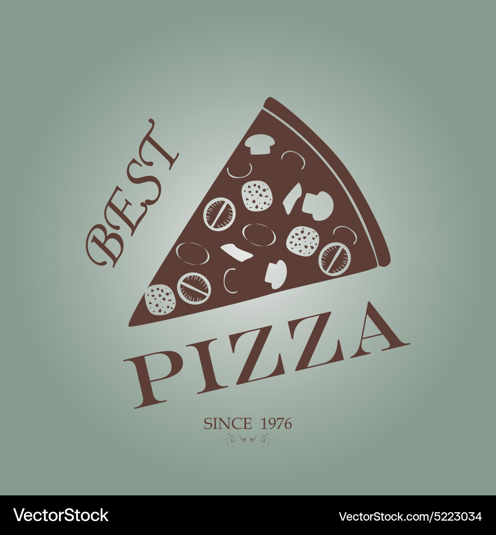 Pizza label stamp banner design element Royalty Free Vector