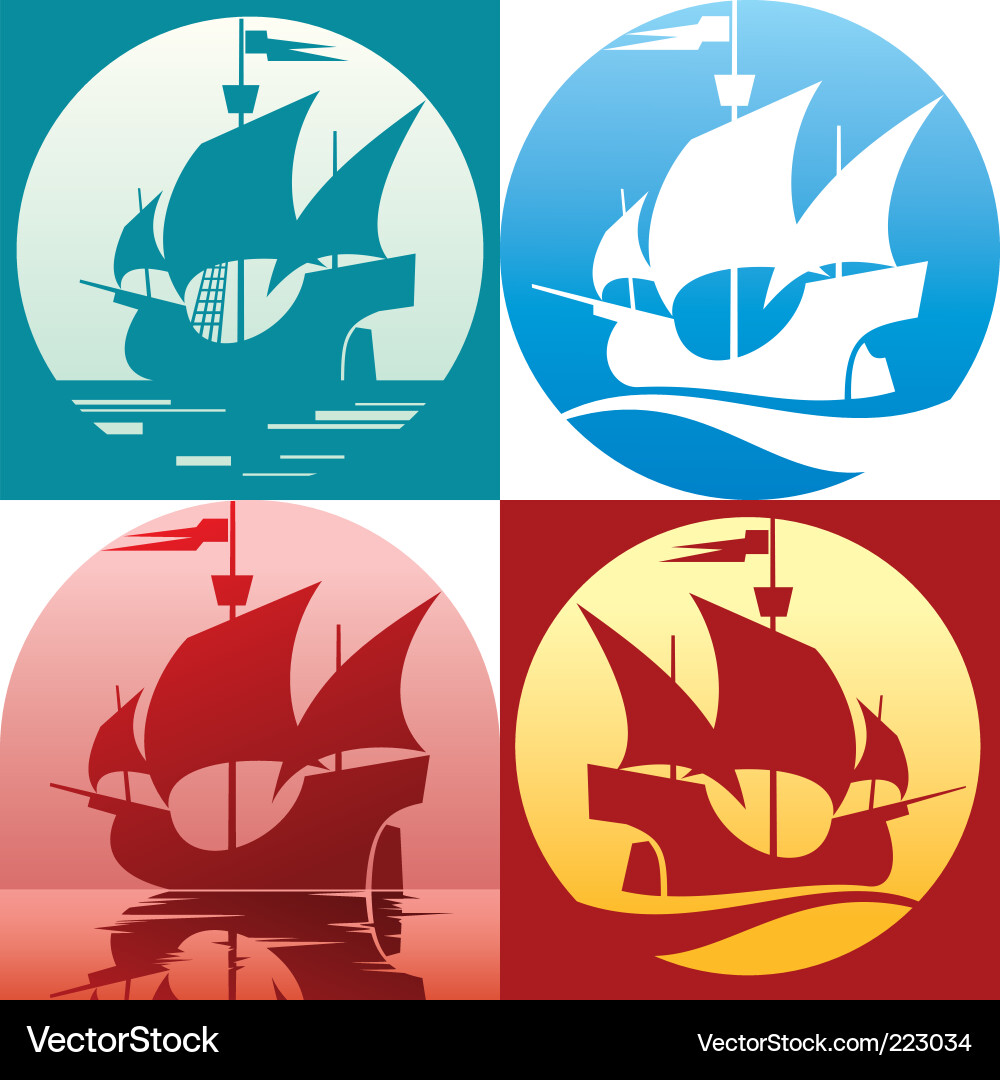 Santa Maria Ship Sailing Royalty Free Vector Image