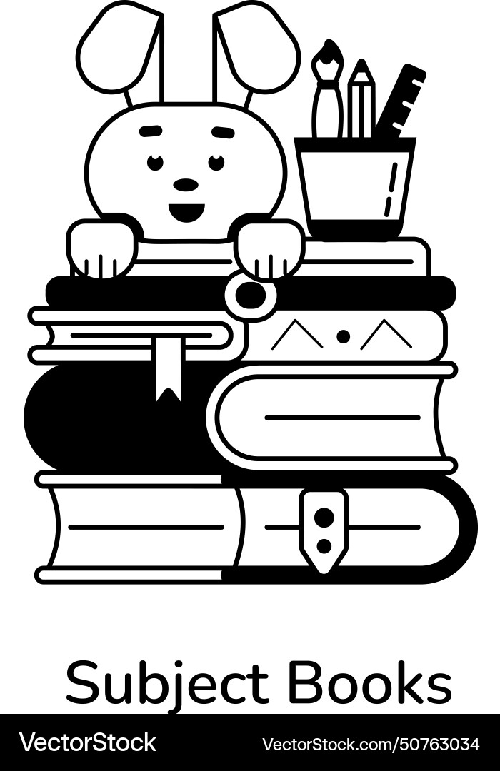 Subject books Royalty Free Vector Image - VectorStock