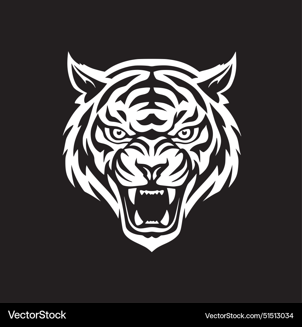 Tiger - black and white isolated icon Royalty Free Vector