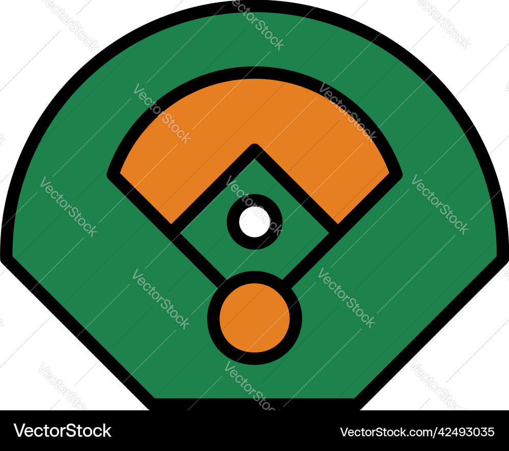 Baseball Field Icon - Aerial View Royalty Free Vector Image