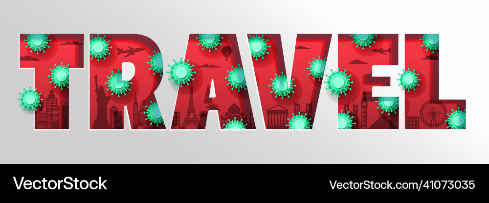 Coronavirus pandemic global travel typography Vector Image