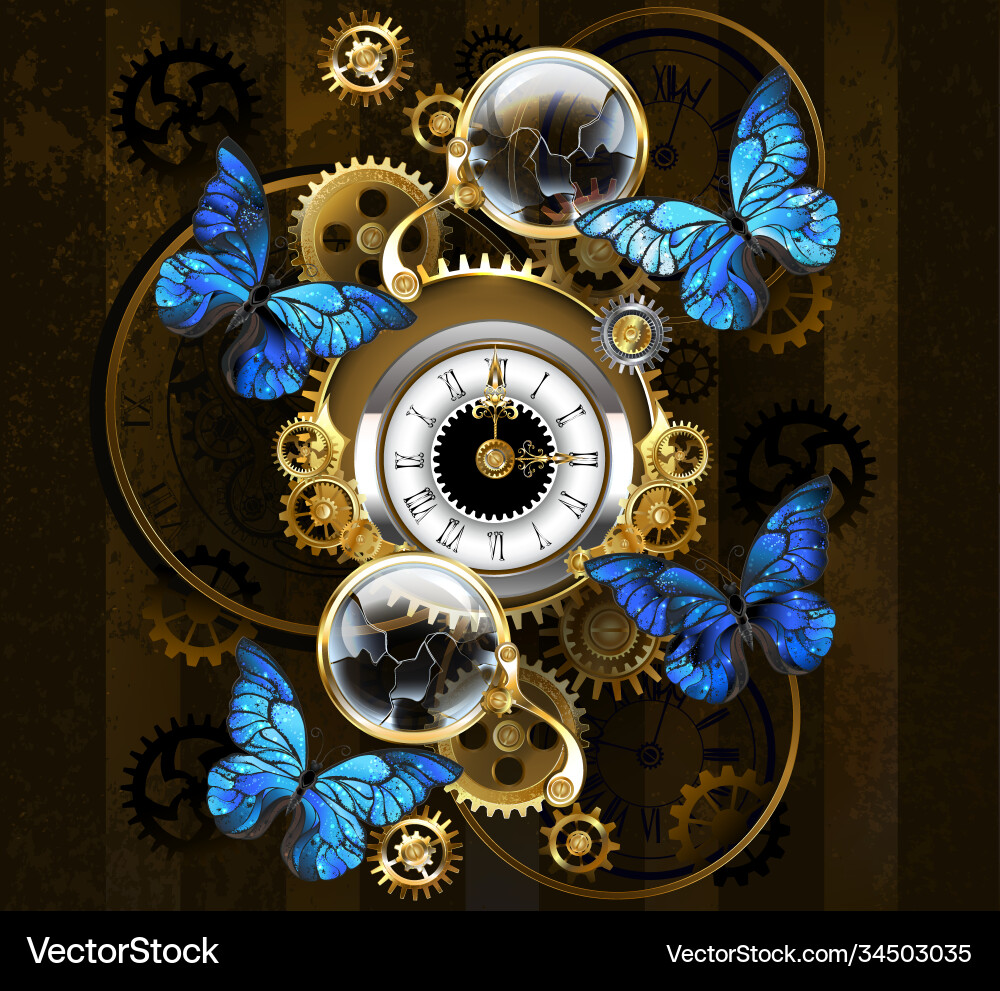 Butterfly Clockwork Vector Images (33)