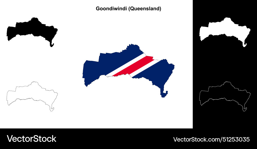Goondiwindi outline map Royalty Free Vector Image