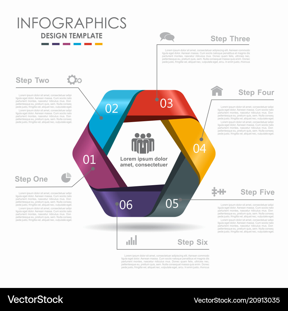 Infographic Workflow Template Royalty Free Vector Image