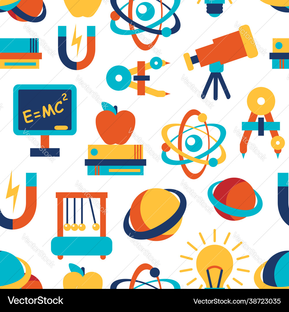 Physics seamless background Royalty Free Vector Image