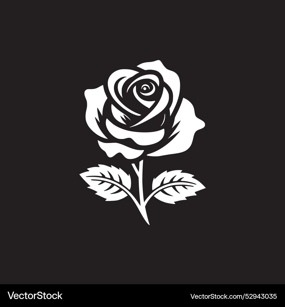 Rose - black and white isolated icon Royalty Free Vector