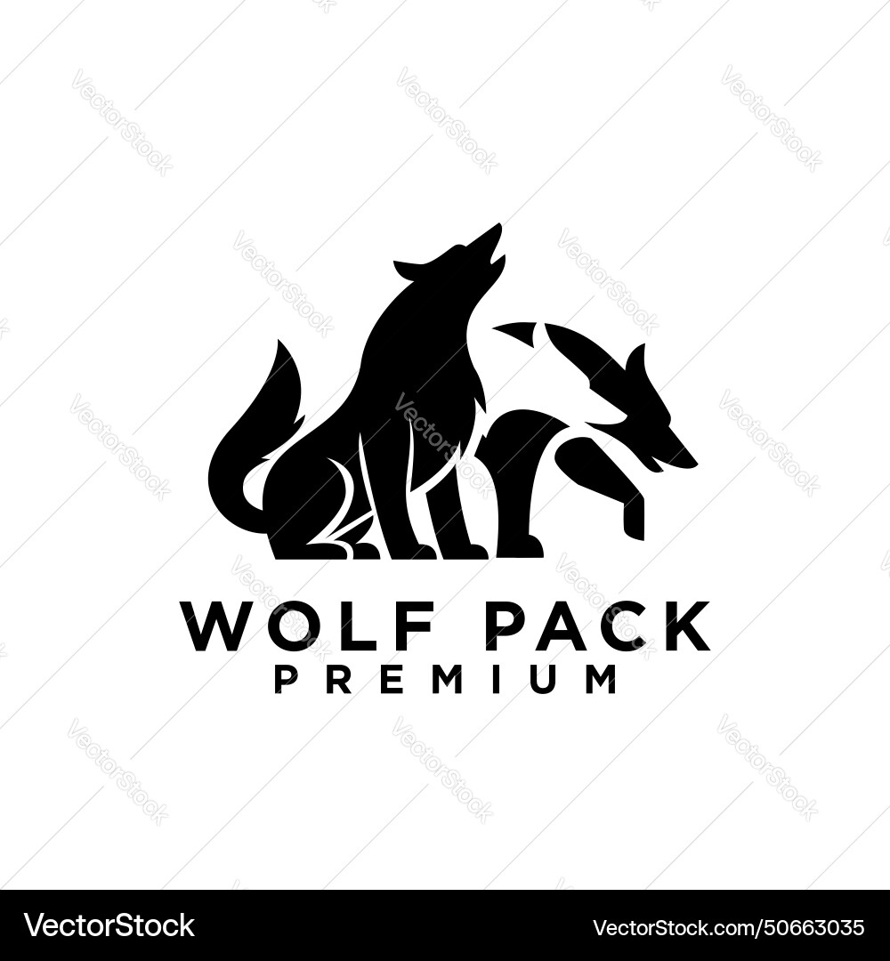 Wolf pack logo icon design Royalty Free Vector Image