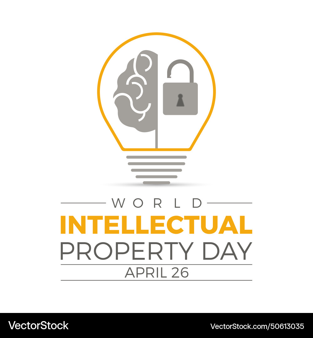 World intellectual property day observed every Vector Image