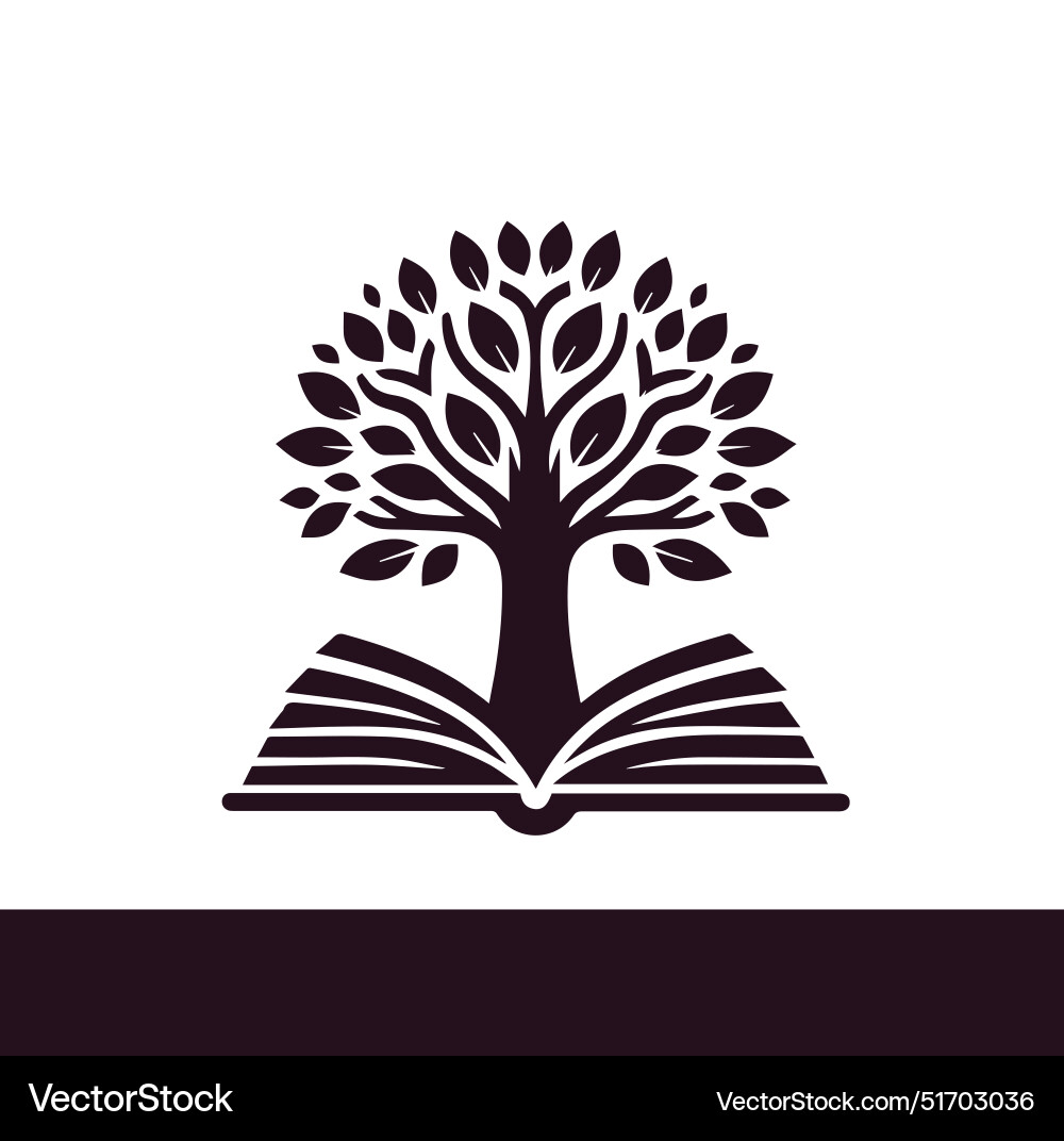 Book tree logo Royalty Free Vector Image - VectorStock