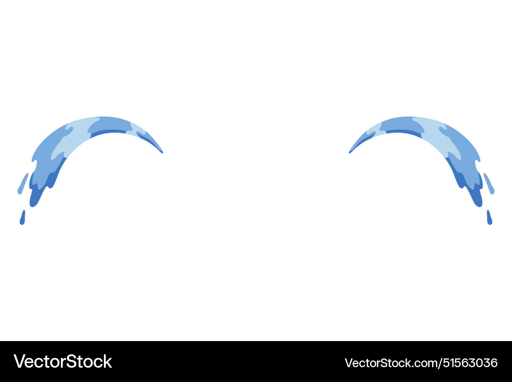 Cartoon tear drops icon sorrow cry streams Vector Image