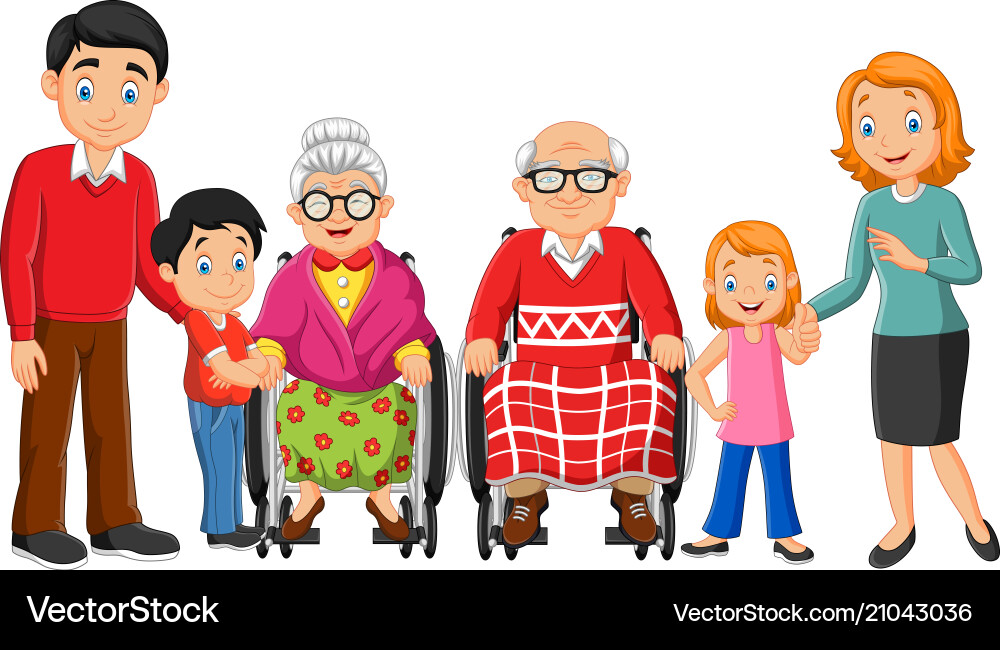 Cheerful Cartoon Family Royalty Free Vector Image