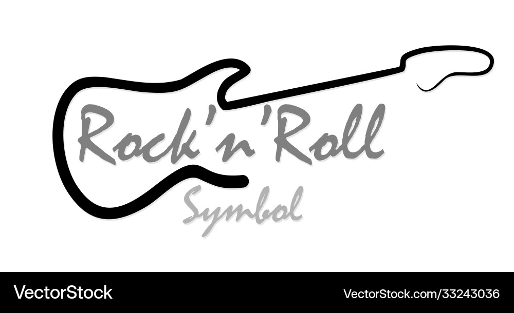 Electric Guitar Symbol - Rock Style Royalty Free Vector