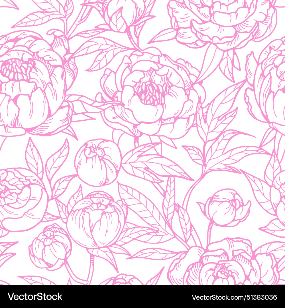 Flower blossoms pattern seamless floral print Vector Image