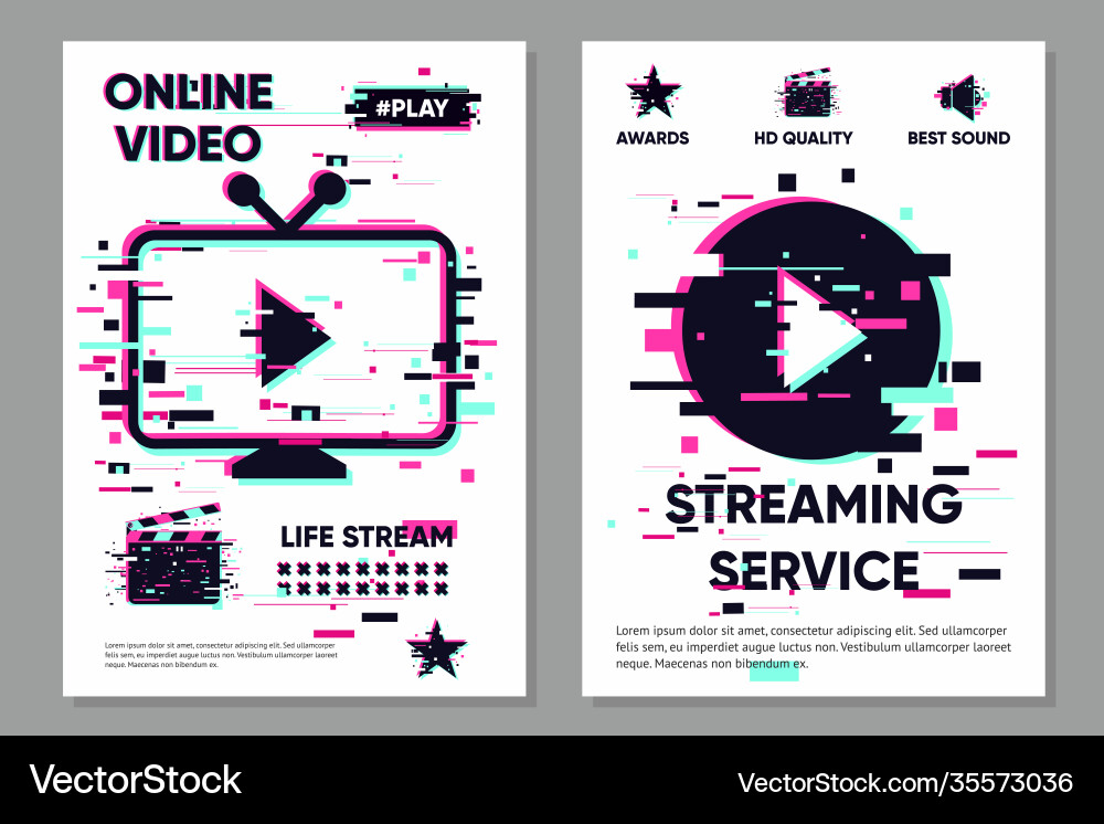 Online video backdrop cinema background Royalty Free Vector