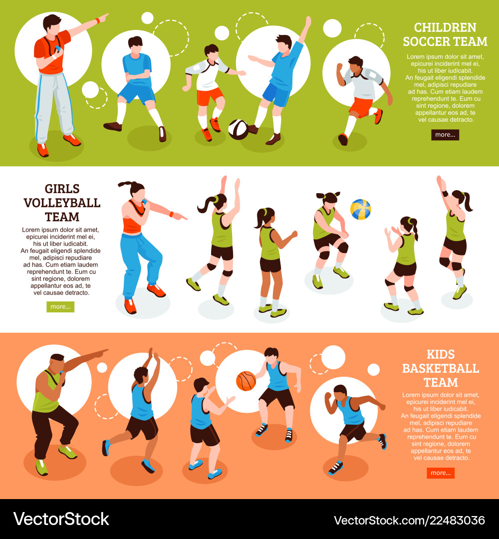 School sports banners set Royalty Free Vector Image