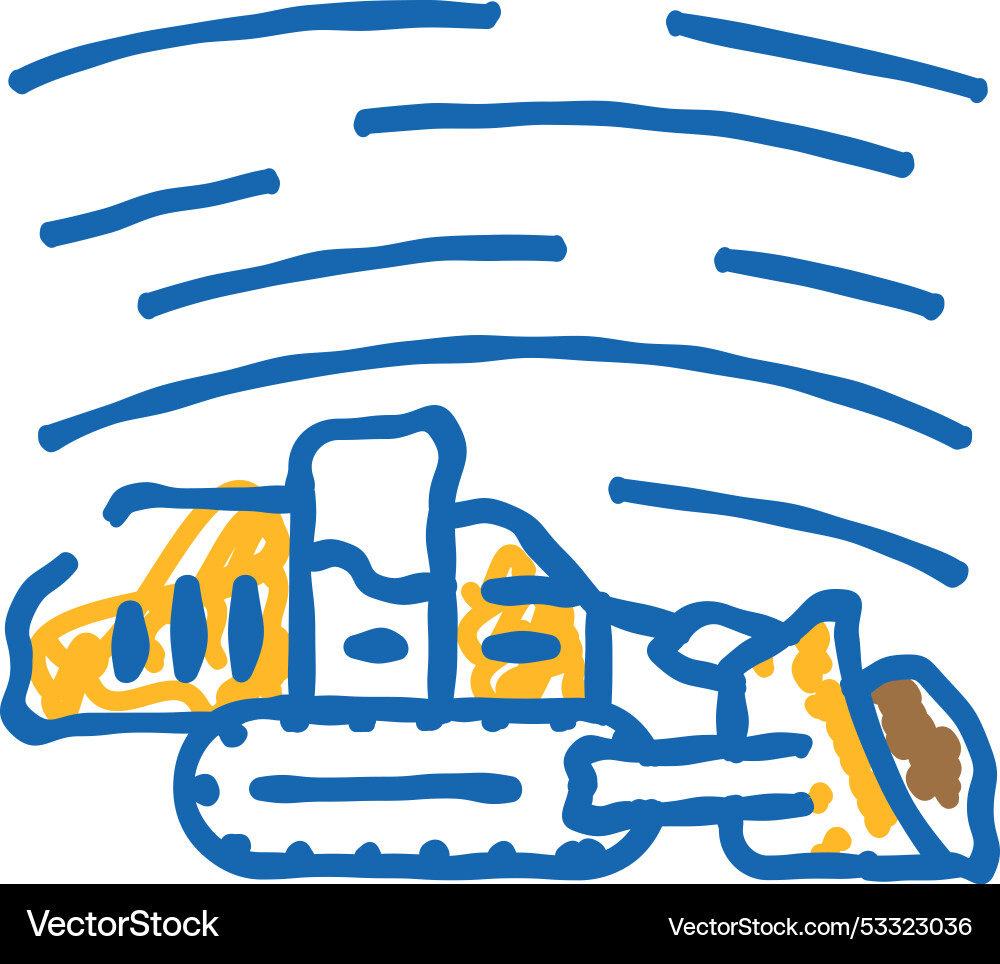 Surface mining icon doodle Royalty Free Vector Image