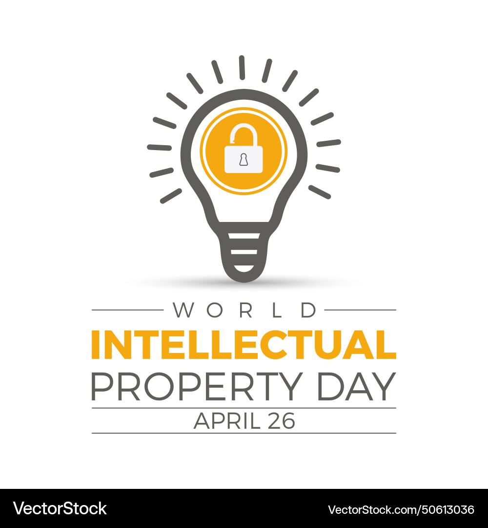 World intellectual property day observed every Vector Image