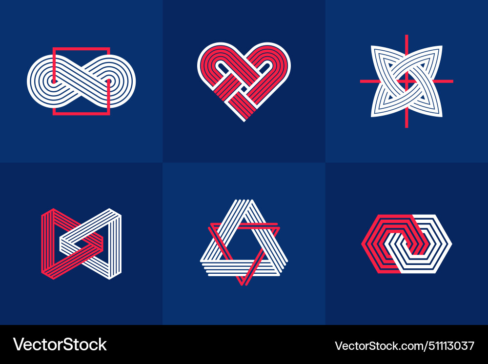 Abstract geometric linear symbols set graphic Vector Image