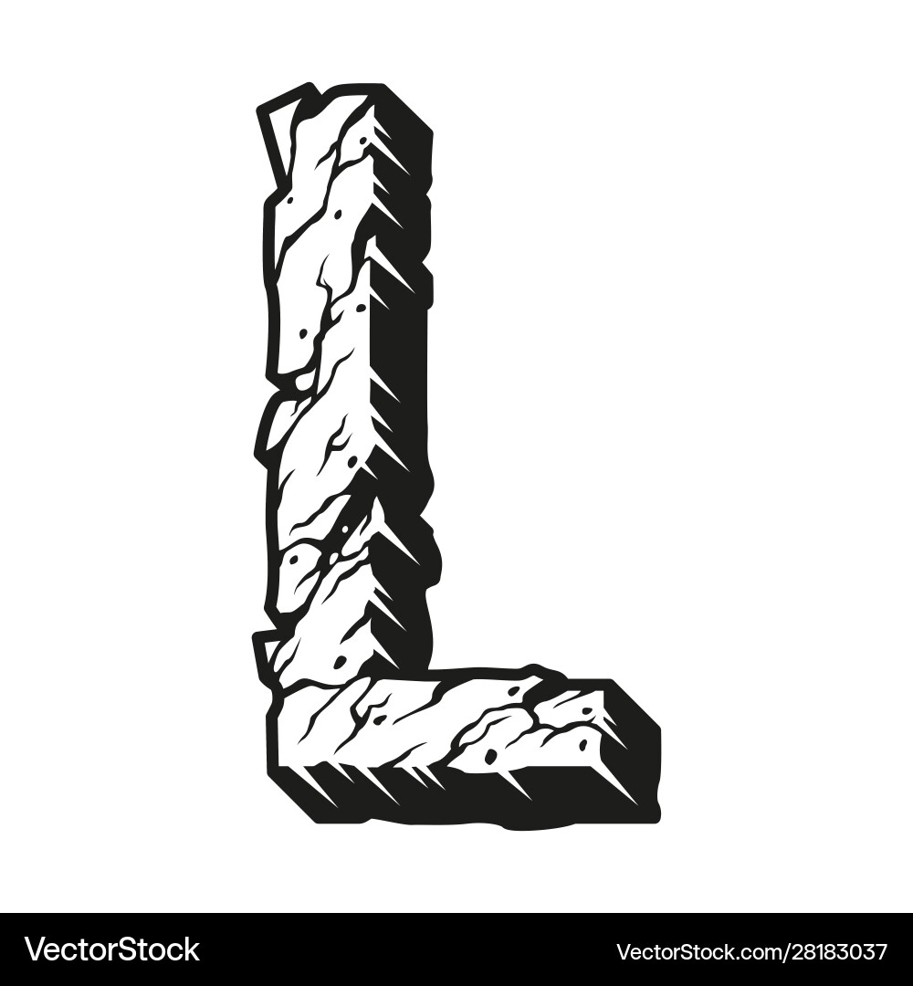 Alphabet letter l vintage concept Royalty Free Vector Image
