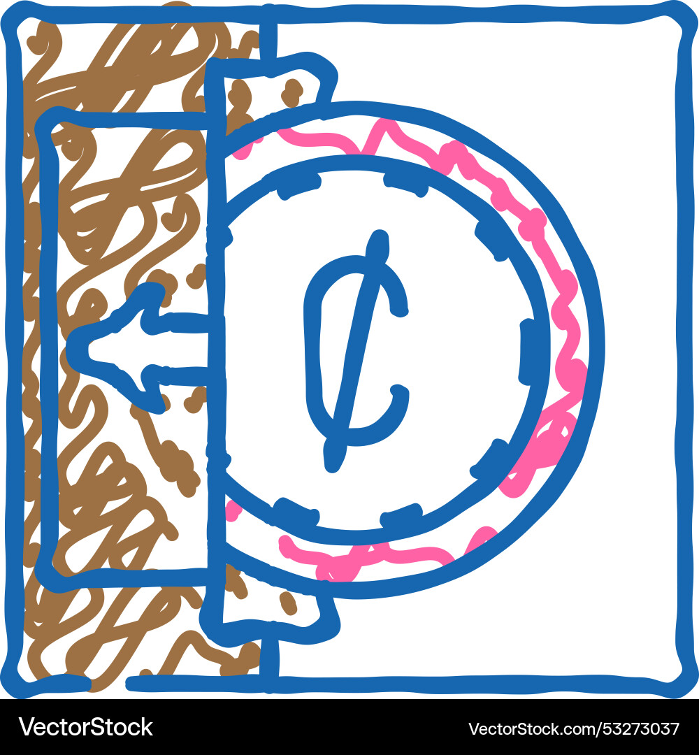 Coins acceptance icon doodle Royalty Free Vector Image