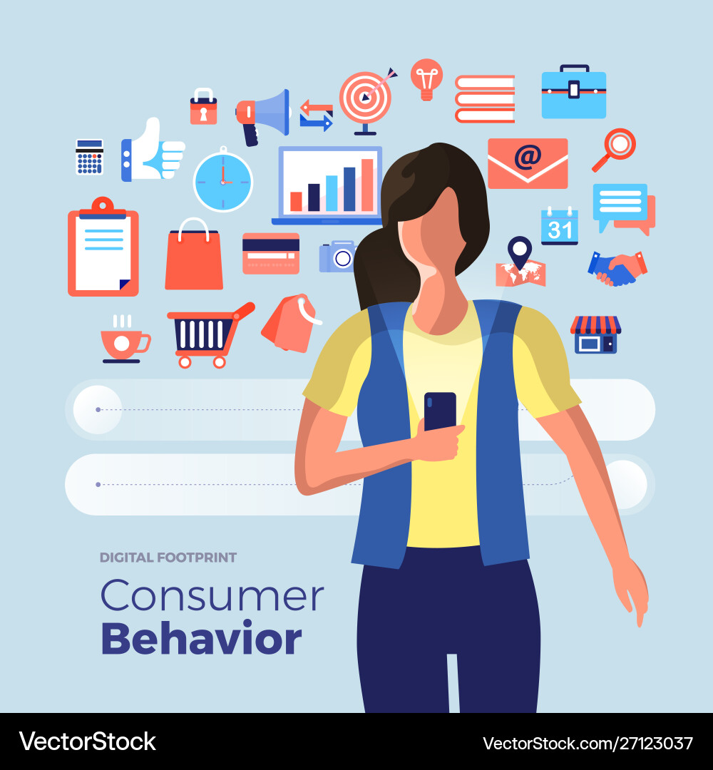 Consumer digital footprint Royalty Free Vector Image