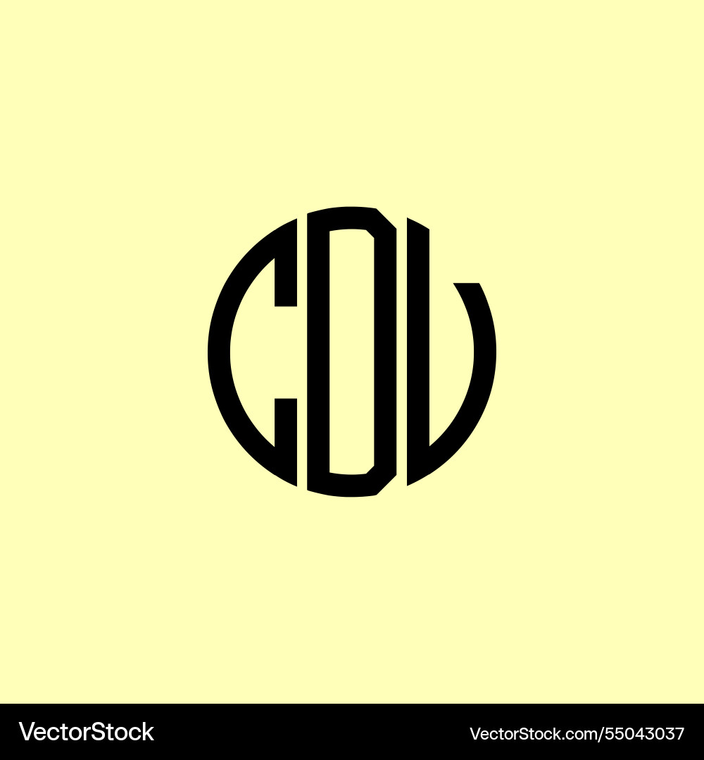 Creative rounded initial letters cdv logo Vector Image