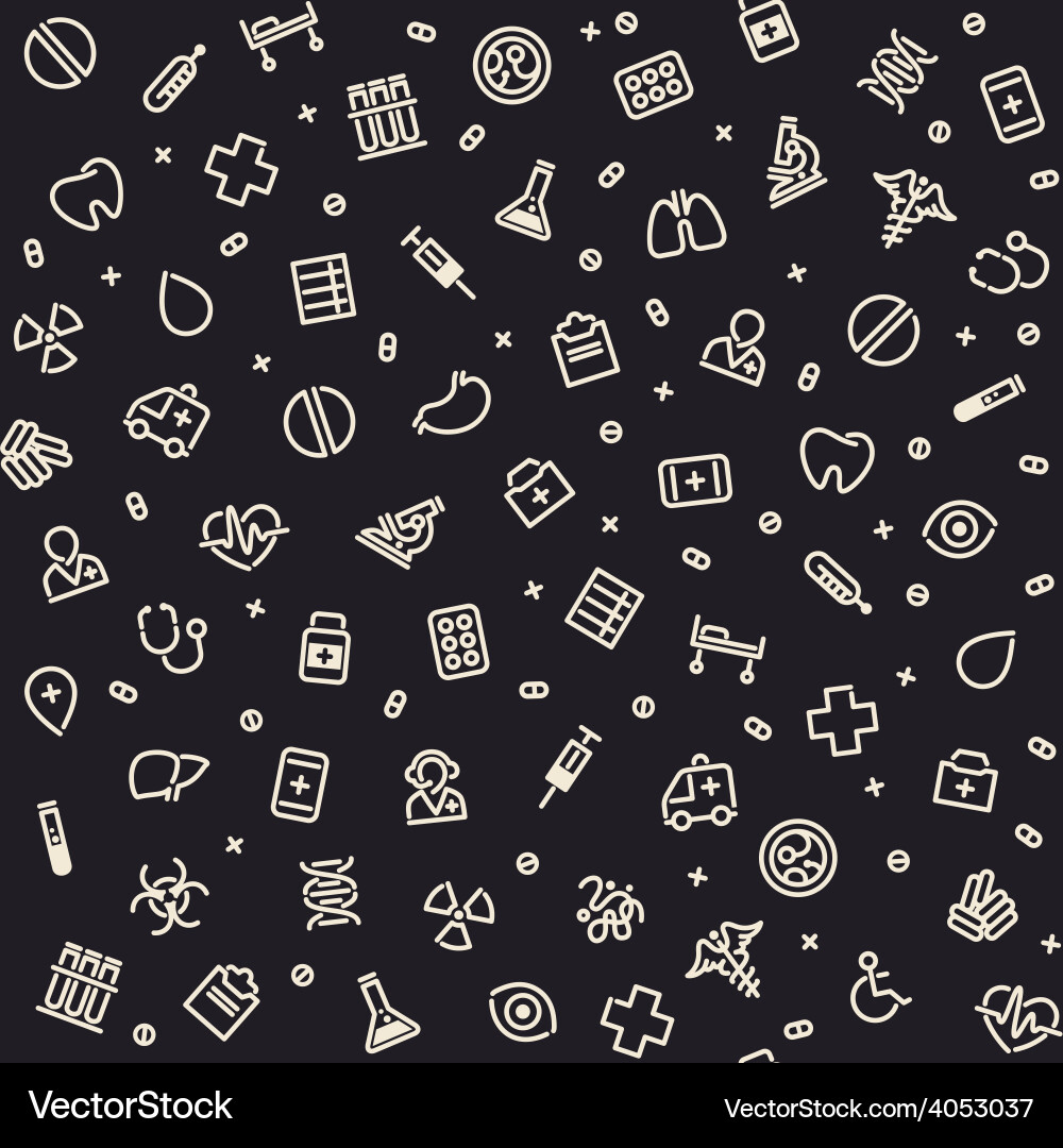 Dark seamless medical pattern Royalty Free Vector Image
