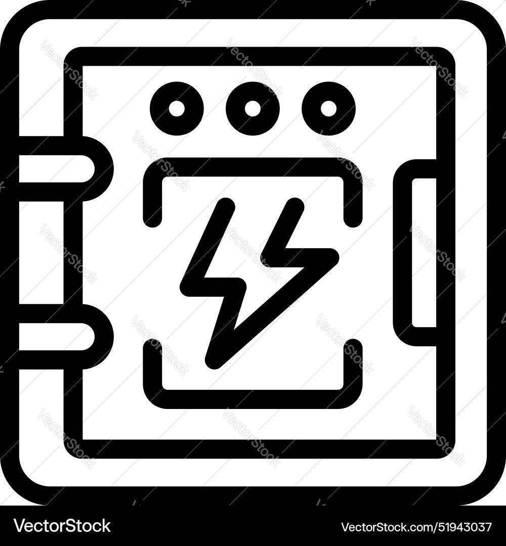 Electrical panel showing high voltage risk with Vector Image