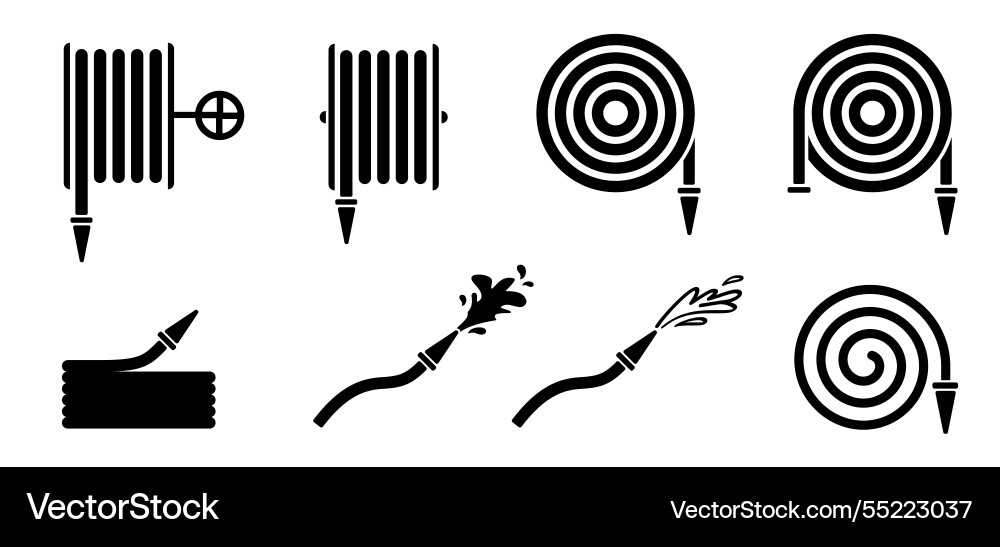 Fire hose reel firefighting equipment Royalty Free Vector