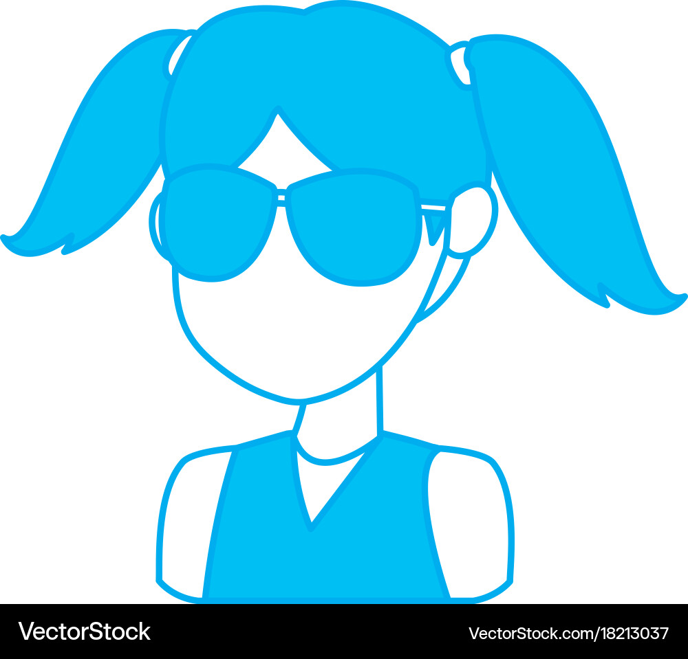 Girl faceless cartoon Royalty Free Vector Image
