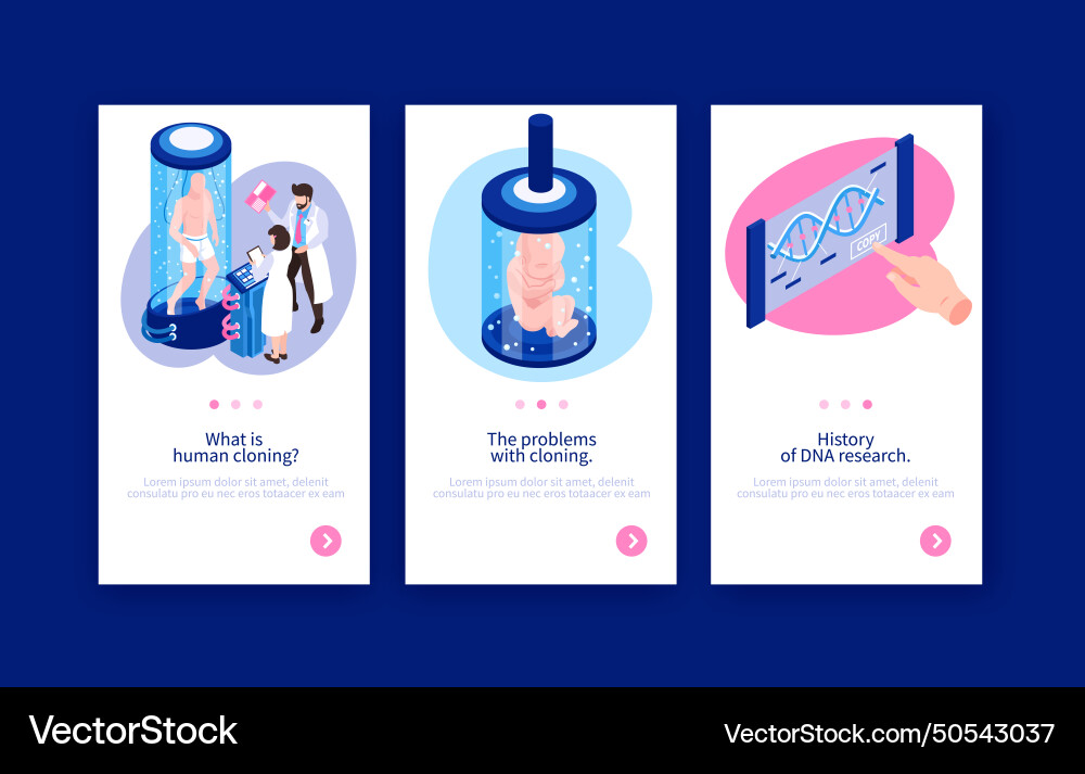 Human cloning vertical banners Royalty Free Vector Image