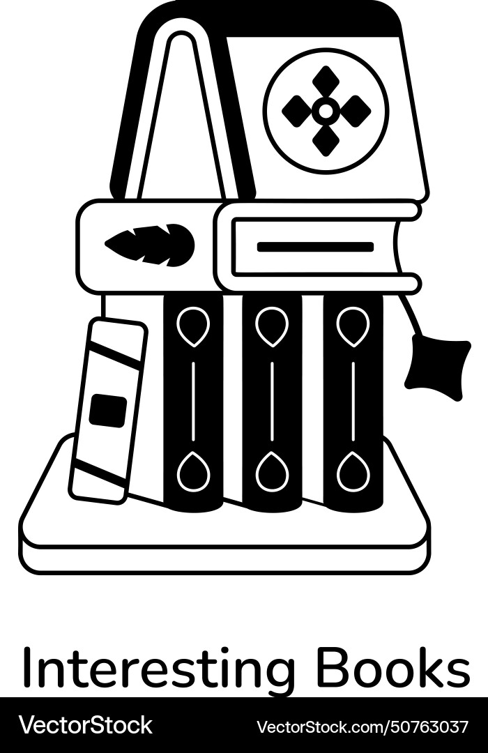 Interesting books Royalty Free Vector Image - VectorStock