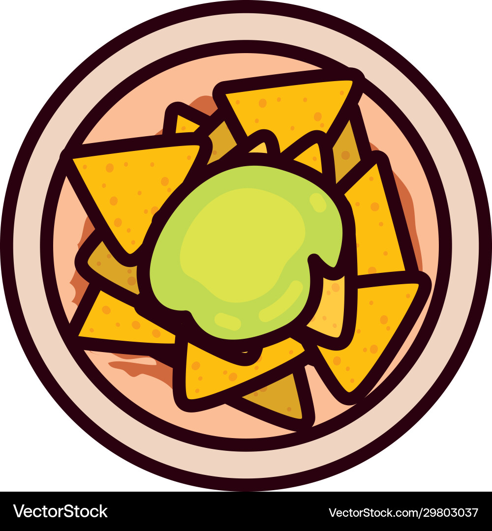 Isolated nachos line and fill style icon Vector Image