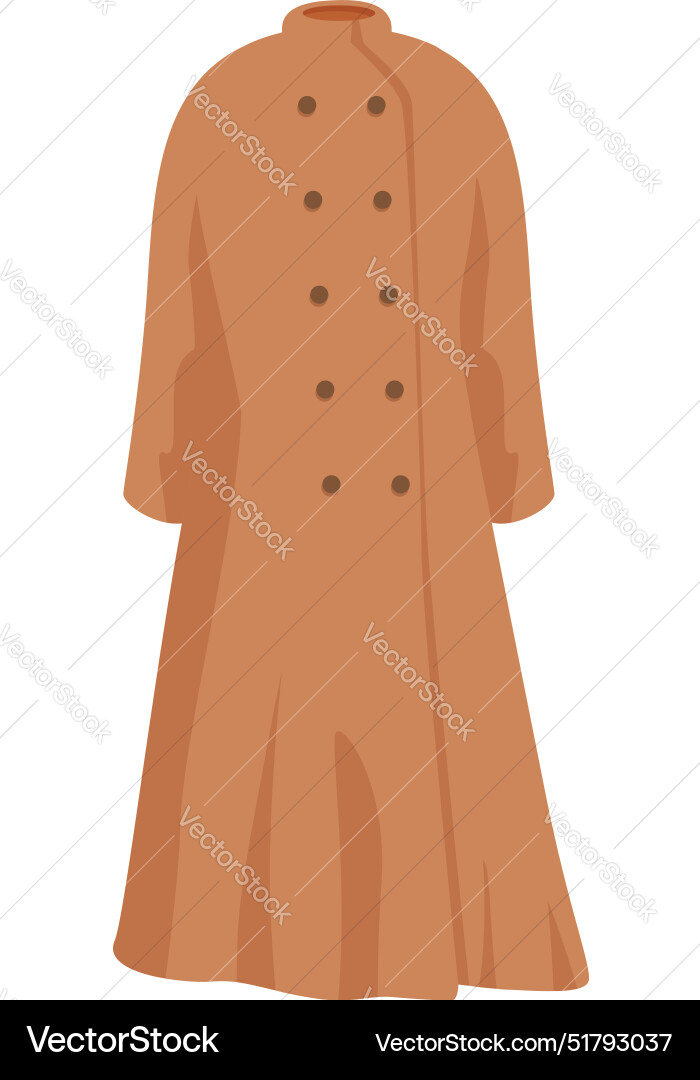 Long brown coat is isolated on white background Vector Image