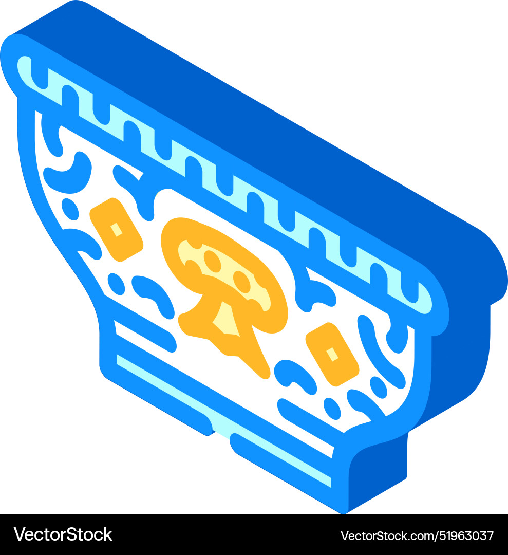 Offering bowl buddhism isometric icon Royalty Free Vector