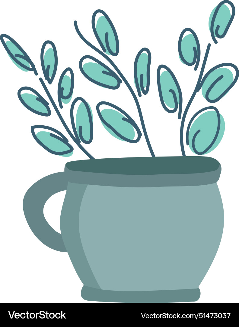 Pot with flowers isolated Royalty Free Vector Image