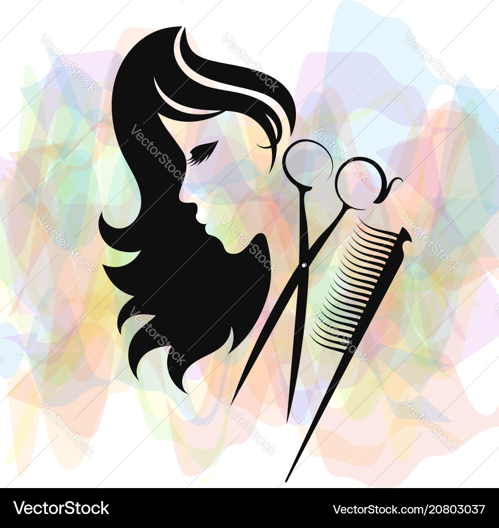 Scissors and comb for beauty salon Royalty Free Vector Image