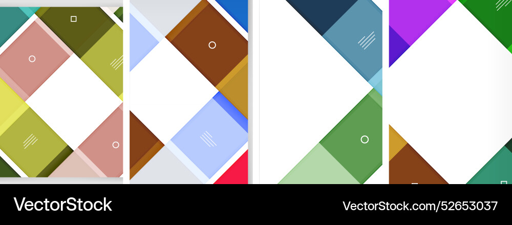 Square abstract poster set Royalty Free Vector Image