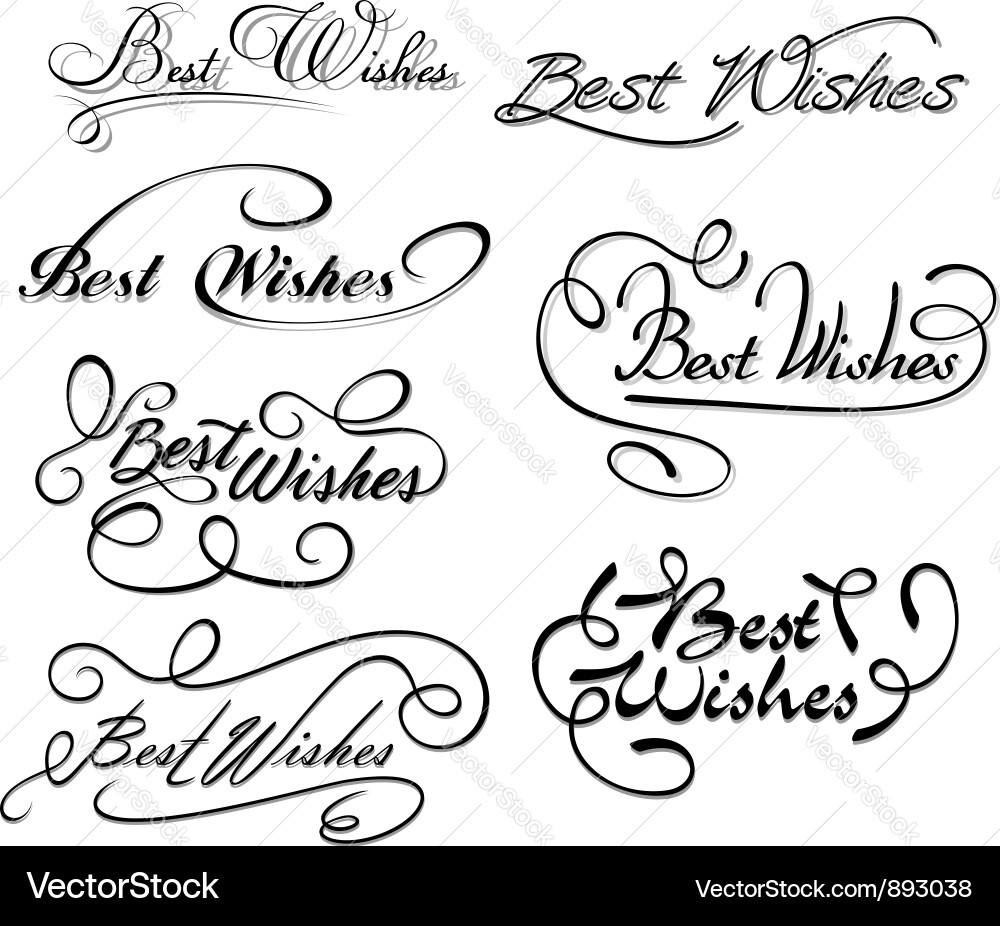 Best wishes calligraphic elements Royalty Free Vector Image